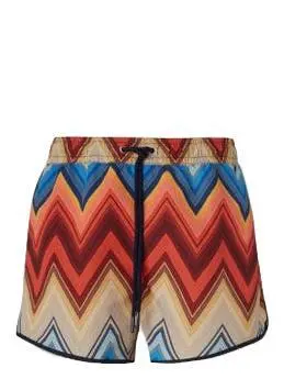 Missoni Swim Shorts With Macro Zigzag Print - Orange