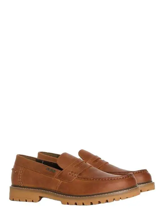 Barbour Pumice Moc Toe Penny Loafer - Cognac