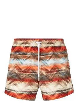 Missoni Swim Shorts With Zig Zag Dégradé Print - Orange