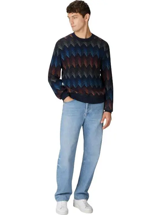 Missoni Gradient Cotton Blend Crewneck Sweater - Blue