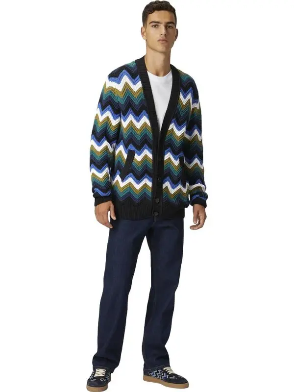 Missoni Chevron Knit Cardigan - Blue