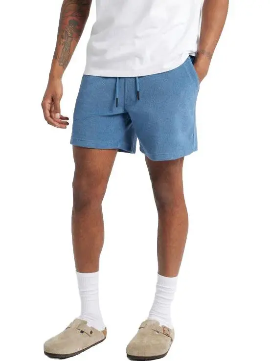 Oas Cotton French Terry Drawstring Shorts - Blue