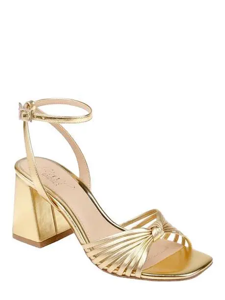 Badgley Mischka Nariah Ankle Strap Sandal - Gold Leather
