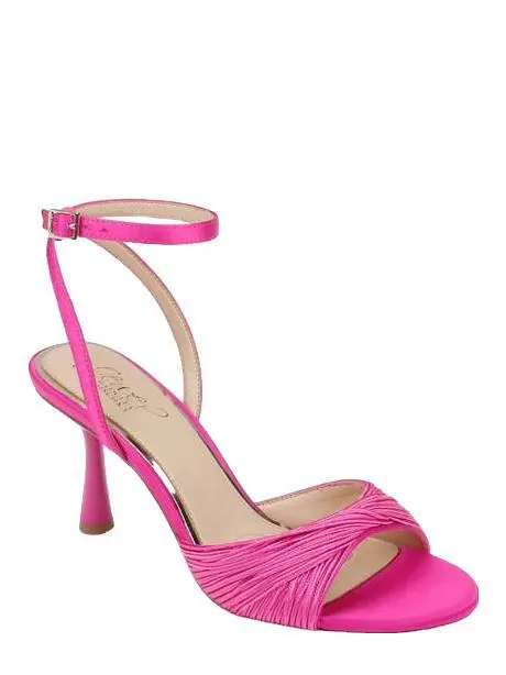 Badgley Mischka Nanette Braided Ankle Strap Sandal - Hot Pink