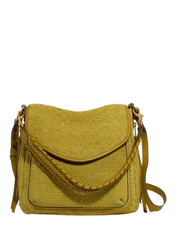 AIMEE All For Love Woven Convertible Shoulder Bag - Cumin Woven Suede