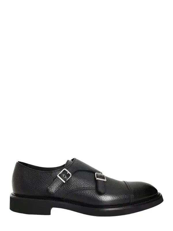 DOUCAL'S Buckled Leather Shoes - Black