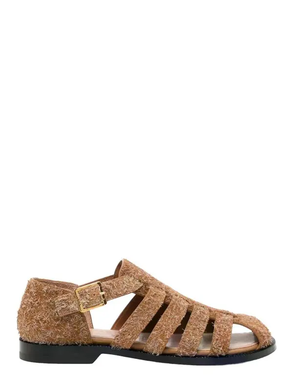 Loewe Campo Suede Caged Sandals - Brown