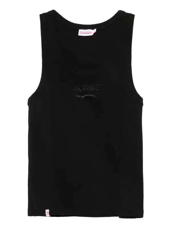 CHARLES JEFFREY Logo-embroidered Tank Top - Black