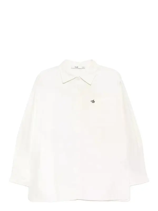 B+AB Logo-embroidered Long-sleeve Shirt - White