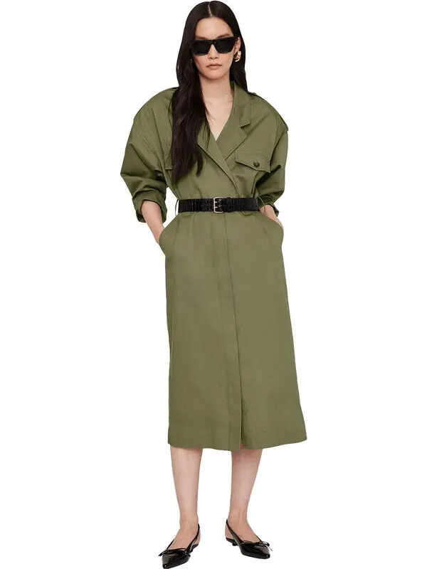 ANINE BING Zelda Midi Dress - Olive