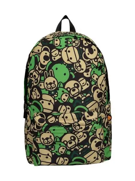 A BATHING APE All Friends Large Backpack - Green