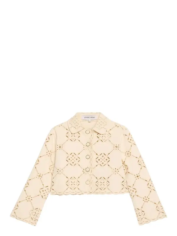 Veronica Beard Adelaide Eyelet-embroidered Jacket - Ecru