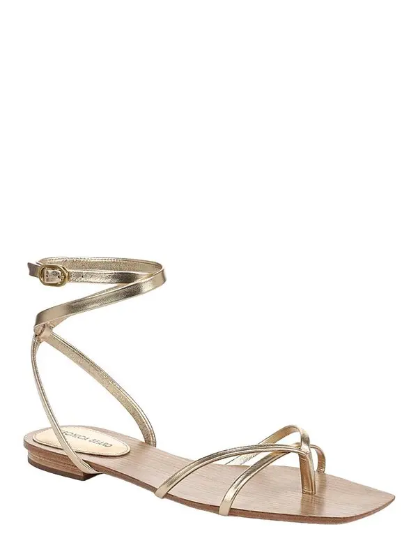 Veronica Beard Allegra Thong Sandals - Gold