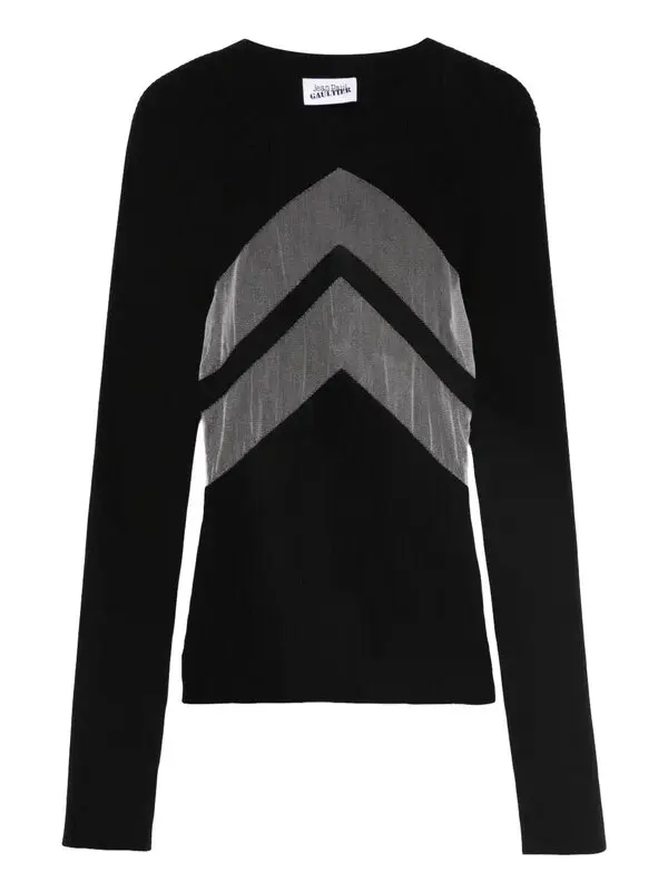 Jean Paul Gaultier Chevron-detail Sweater - Black