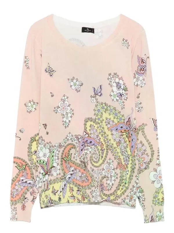 Etro Floral-print Sweater - Pink
