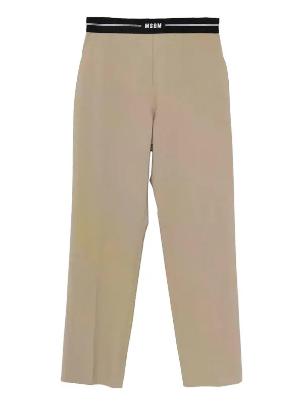 MSGM Logo-waistband Trousers - Neutrals
