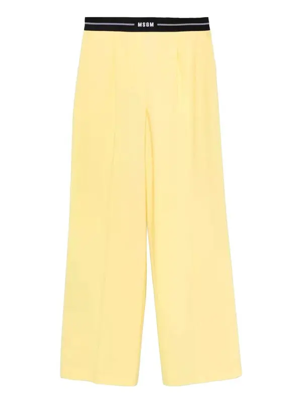 MSGM Logo-waistband Trousers - Yellow