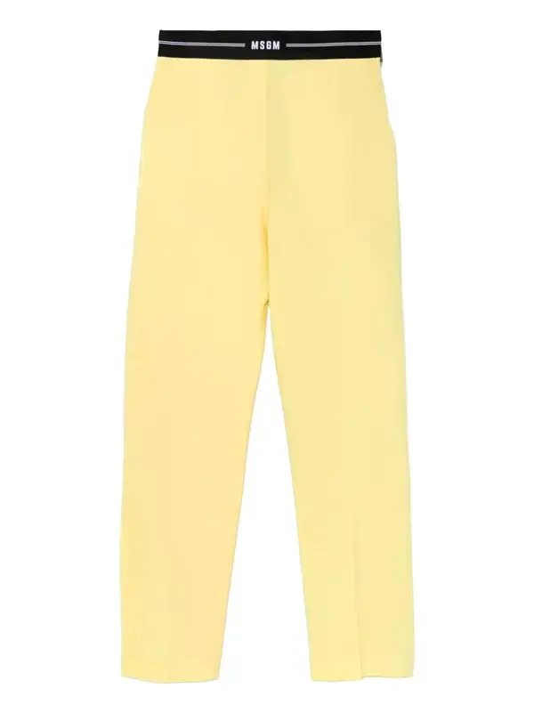 MSGM Logo-waistband Trousers - Yellow