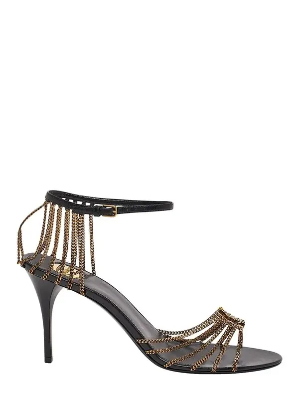 Saint Laurent Babylone Strappy Chain Stiletto Sandals - Nero