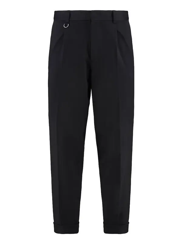 PAOLO PECORA Viscose Blend Trousers - Black