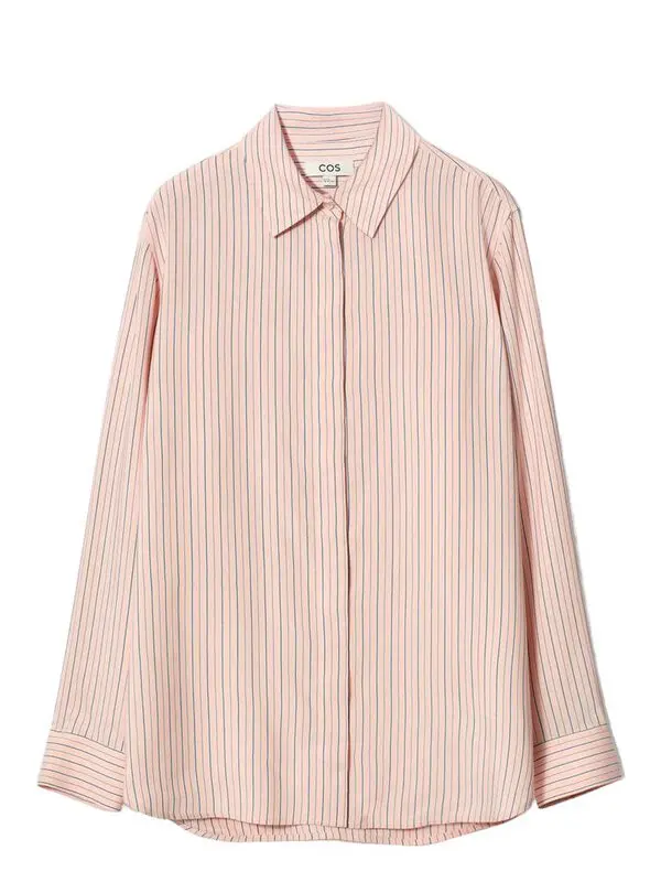 Cos Relaxed Fit Striped Shirt - Pink