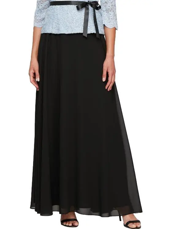 Alex Evenings Full Chiffon Skirt - Black