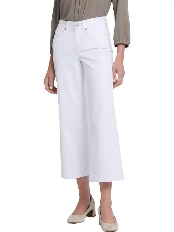 NYDJ Teresa Waist Match Ankle Wide Leg Jeans - Optic White