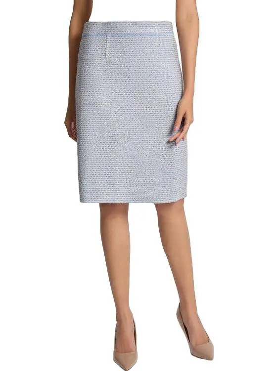 Misook Tweed Knit Knee-length Skirt - Arctic
