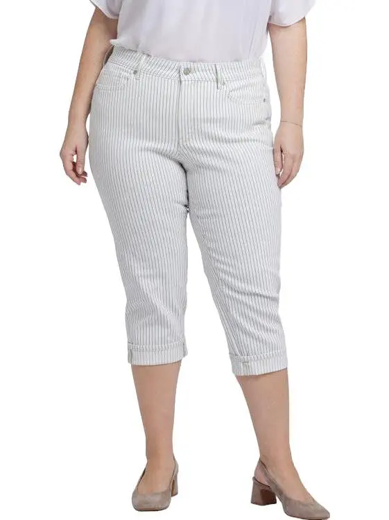 NYDJ Marilyn Stripe Straight Leg Capri Jeans - Palencia Stripe