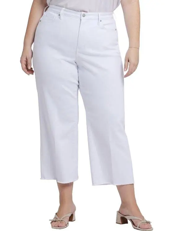 NYDJ Coco High-waist Wide-leg Cropped Jeans - Optic White
