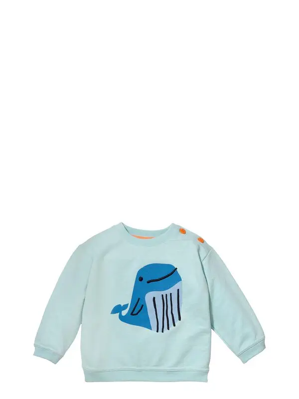 MON COEUR Recycled & Organic Cotton Graphic Sweatshirt - Iced Aqua