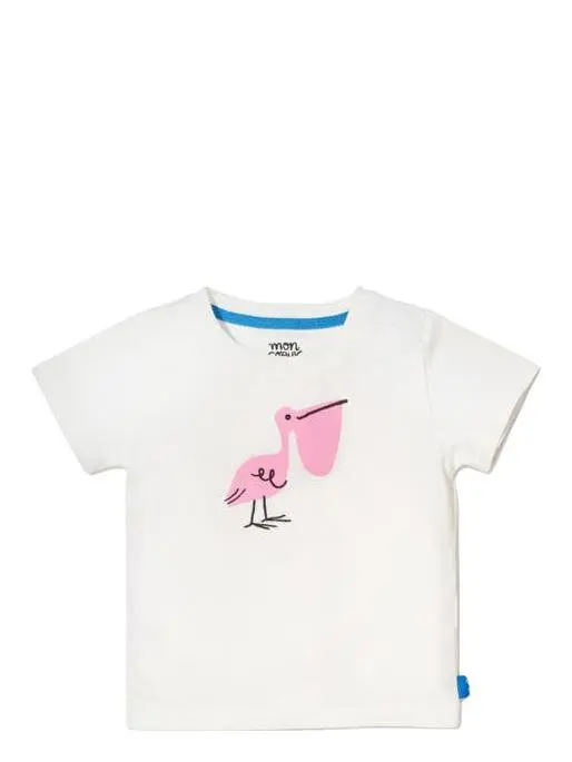 MON COEUR Recycled & Organic Cotton Graphic T-shirt - Natural/ Multi Pink