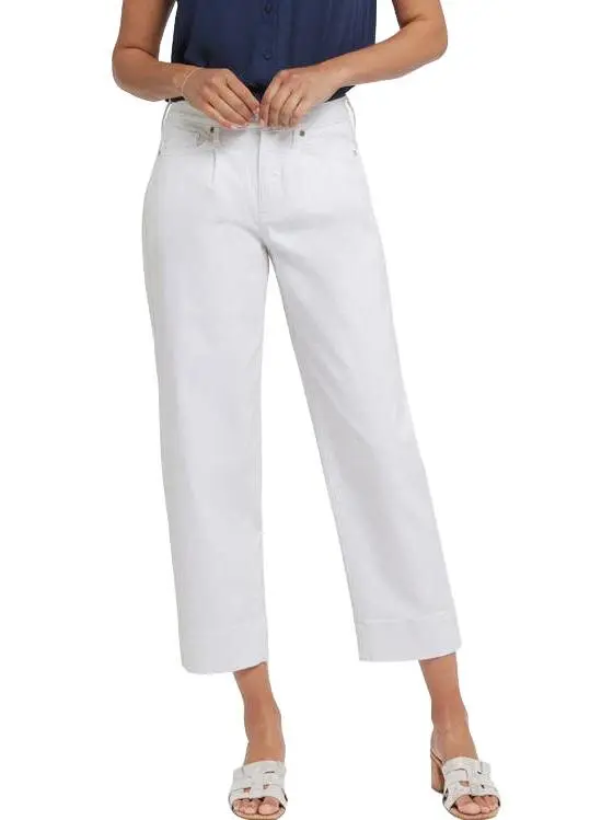 NYDJ Pleated High-waist Ankle Balloon Jeans - Optic White