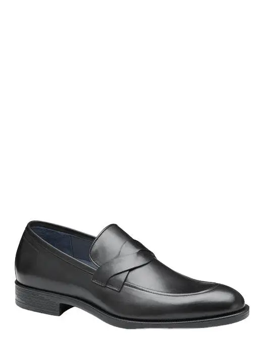 Johnston & Murphy Collection Flynch Braided Strap Loafer - Black Italian Calfskin