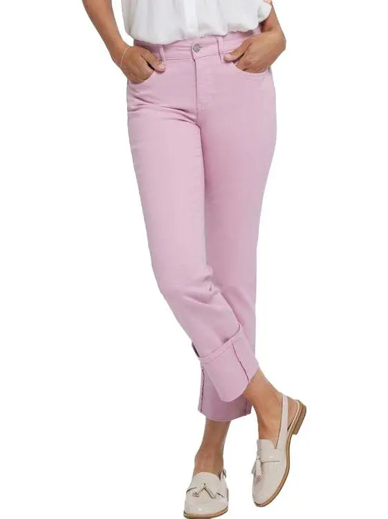 NYDJ Marilyn Cuffed Straight Leg Jeans - Pink Nectar