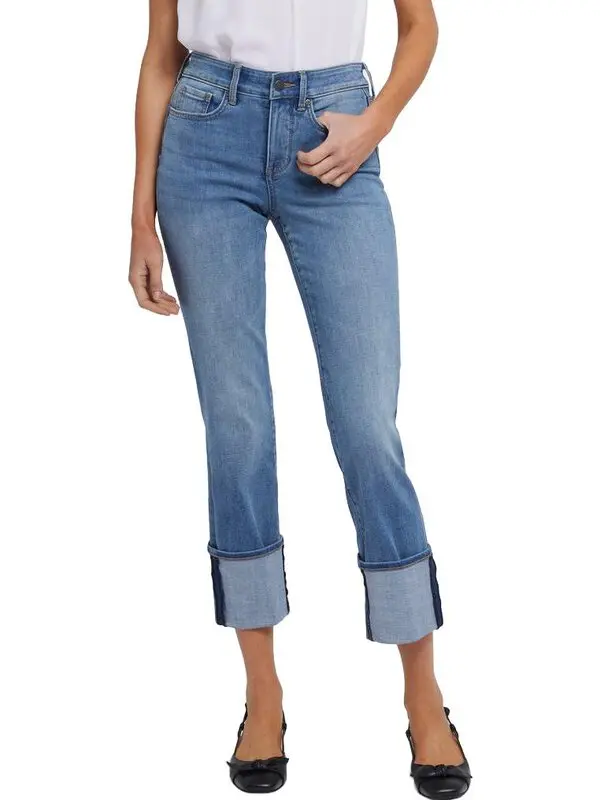 NYDJ Marilyn Cuffed Straight Leg Jeans - Barcelona Breeze