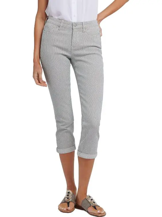 NYDJ Chloe Cuff Capri Jeans - Luarca Stripe