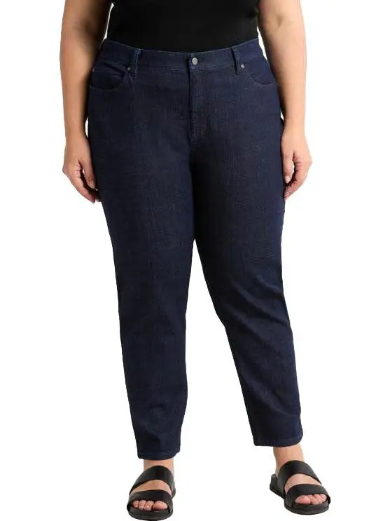 Eileen Fisher High Waist Slim Straight Jeans - Deep Indigo