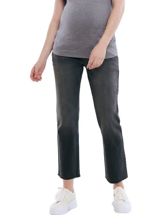 Motherhood Maternity Secret Fit Belly Slim Straight Leg Maternity Jeans - Black Stone Wash