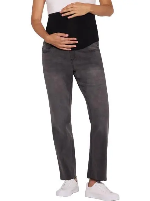 Motherhood Maternity Secret Fit Belly Slim Straight Leg Maternity Jeans - Black Stone Wash