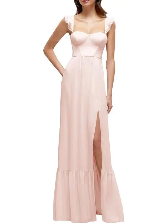 Dessy Collection Bustier Maxi Dress - Blush