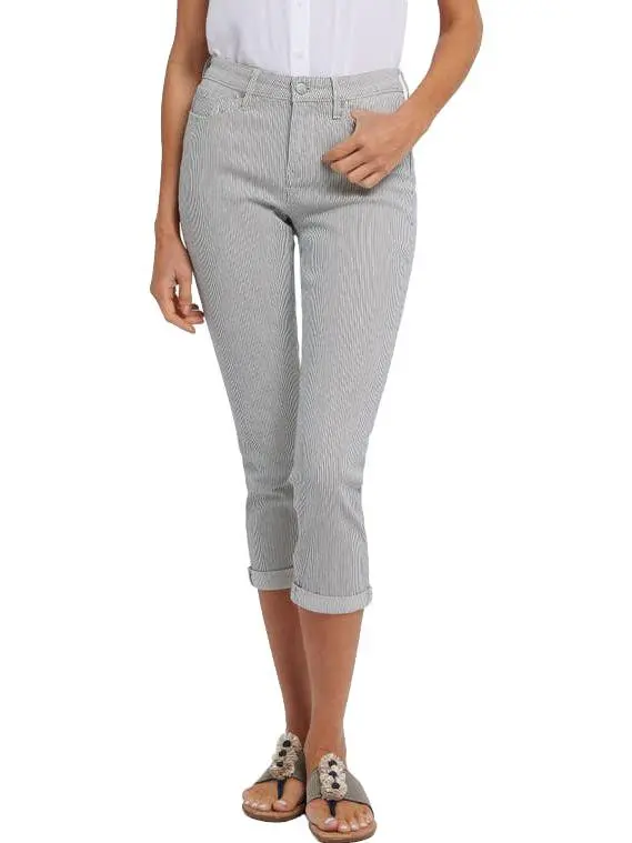NYDJ Chloe Cuff Capri Jeans - Luarca Stripe