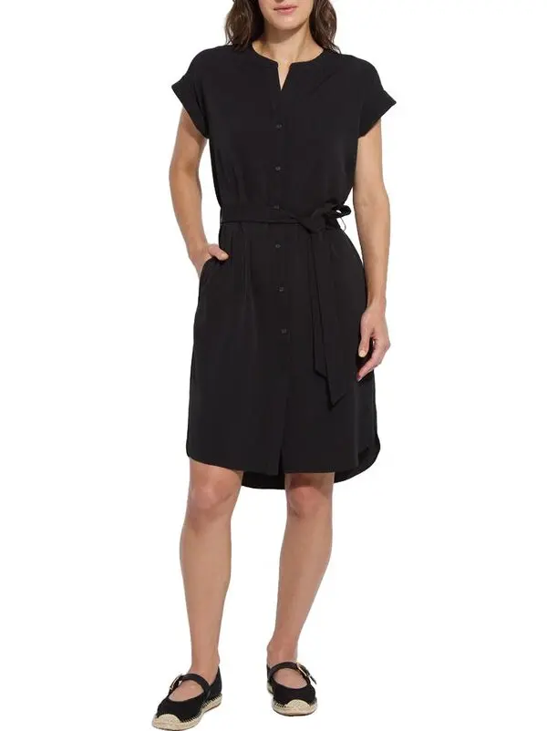 Lyssé Blakely Tie Waist Shirt Dress - Black