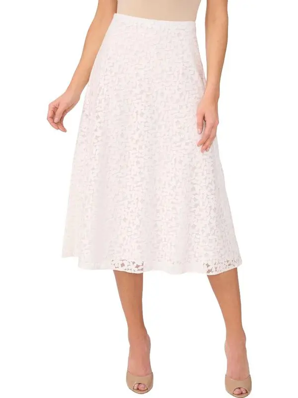 CECE DUPRAZ Floral Lace Midi Skirt - New Ivory
