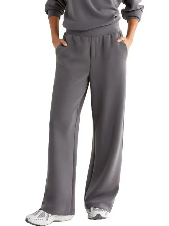 Zella High-waist Straight-leg Pants - Grey Forged