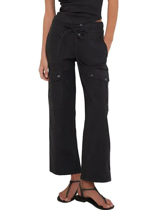 Free People Park Ave Cotton Cargo Pants - Black