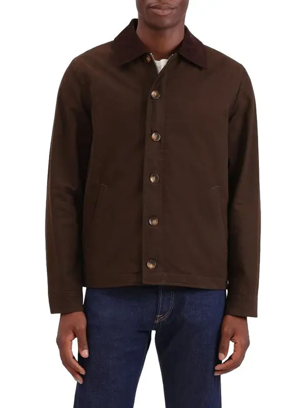 Bagatelle Classic Cotton Work Jacket - Chocolate