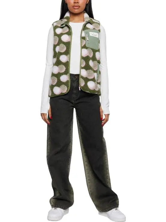 SAMII RYAN X Smiley® Jacquard Faux Shearling Vest - Green