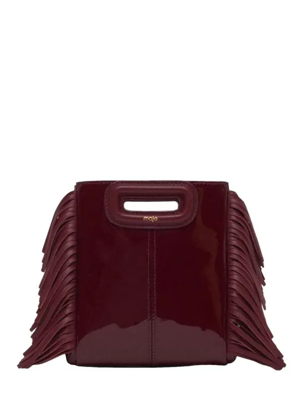 Maje Mini M Patent Leather Bag - Burgundy