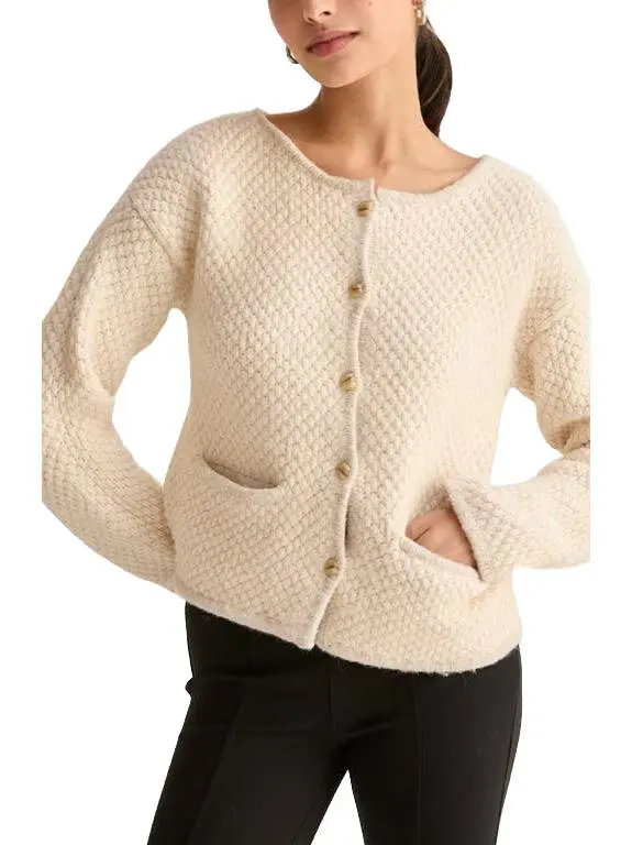 CRESCENT Boucle Knit Jacket - Cream